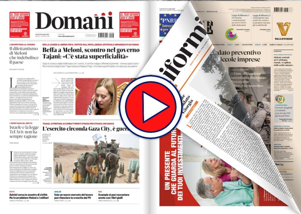 Rassegna stampa LIVE 3 novembre 2023 le prime di copertina
