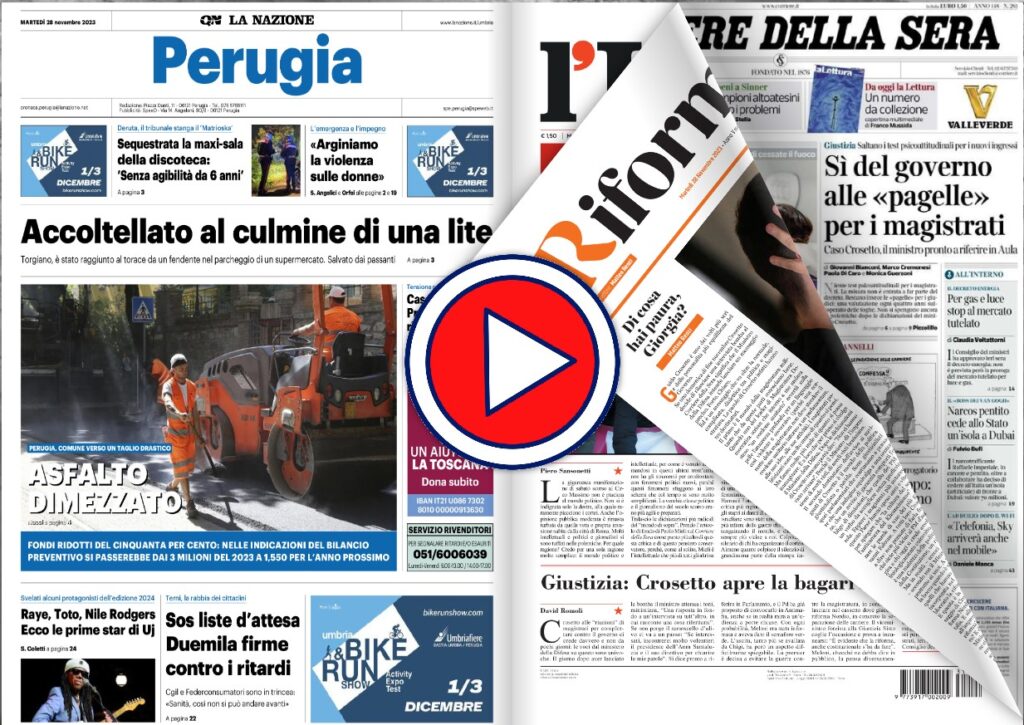 Rassegna stampa Live 28 novembre 2023 le prime di copertina