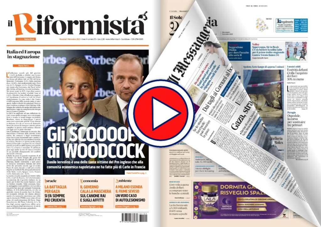 Rassegna stampa LIVE 1 novembre 2023 le prime di copertina